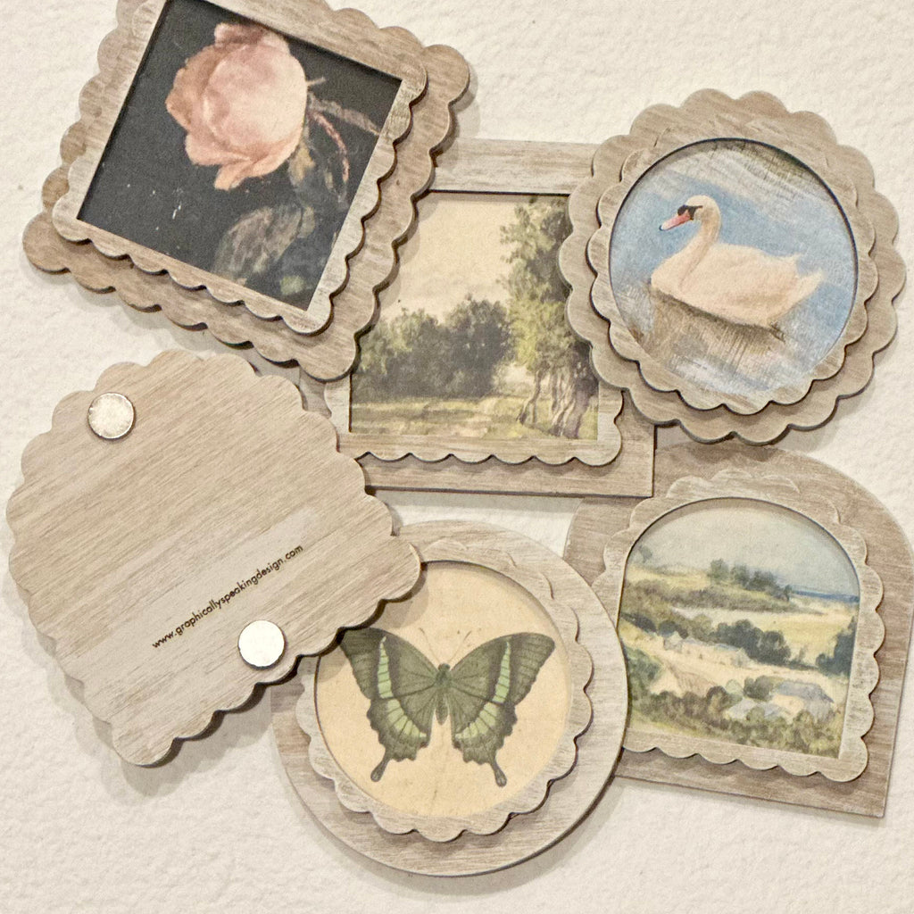 3x3 Magnets Vintage Style Prints – Graphically Speaking Design