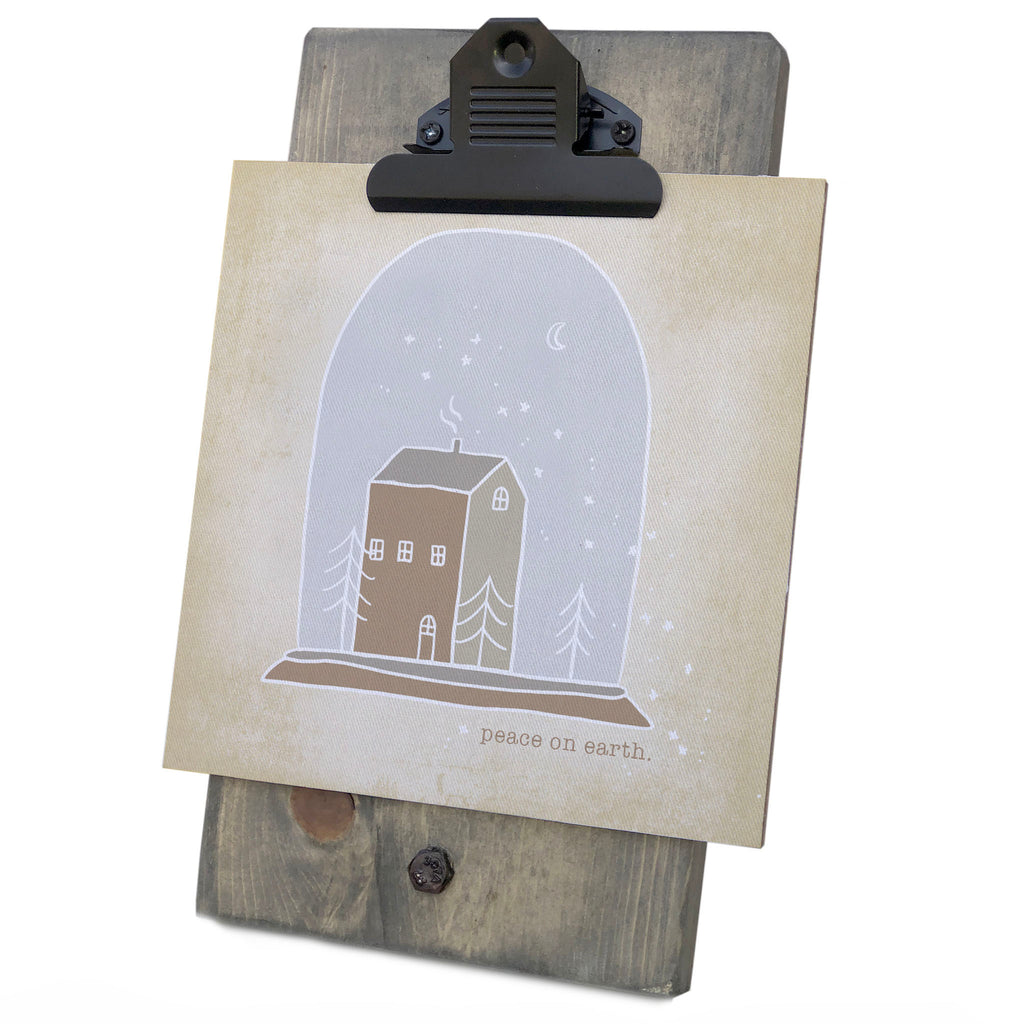 Peace on Earth Snow Globe \\ Christmas \\ Mini Canvas – Graphically Speaking Design