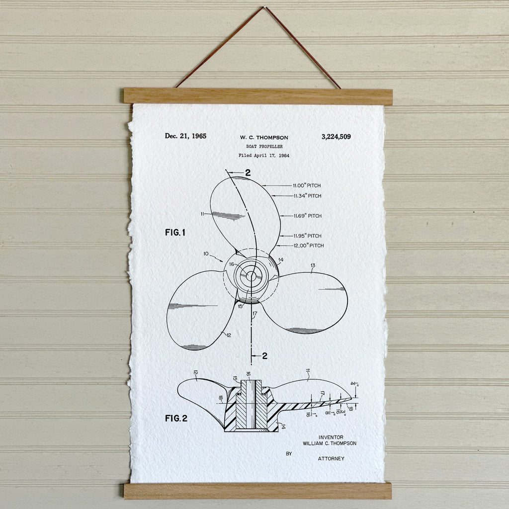 Blueprint Boat Propeller Handmade Paper Print – Graphically Speaking Design
