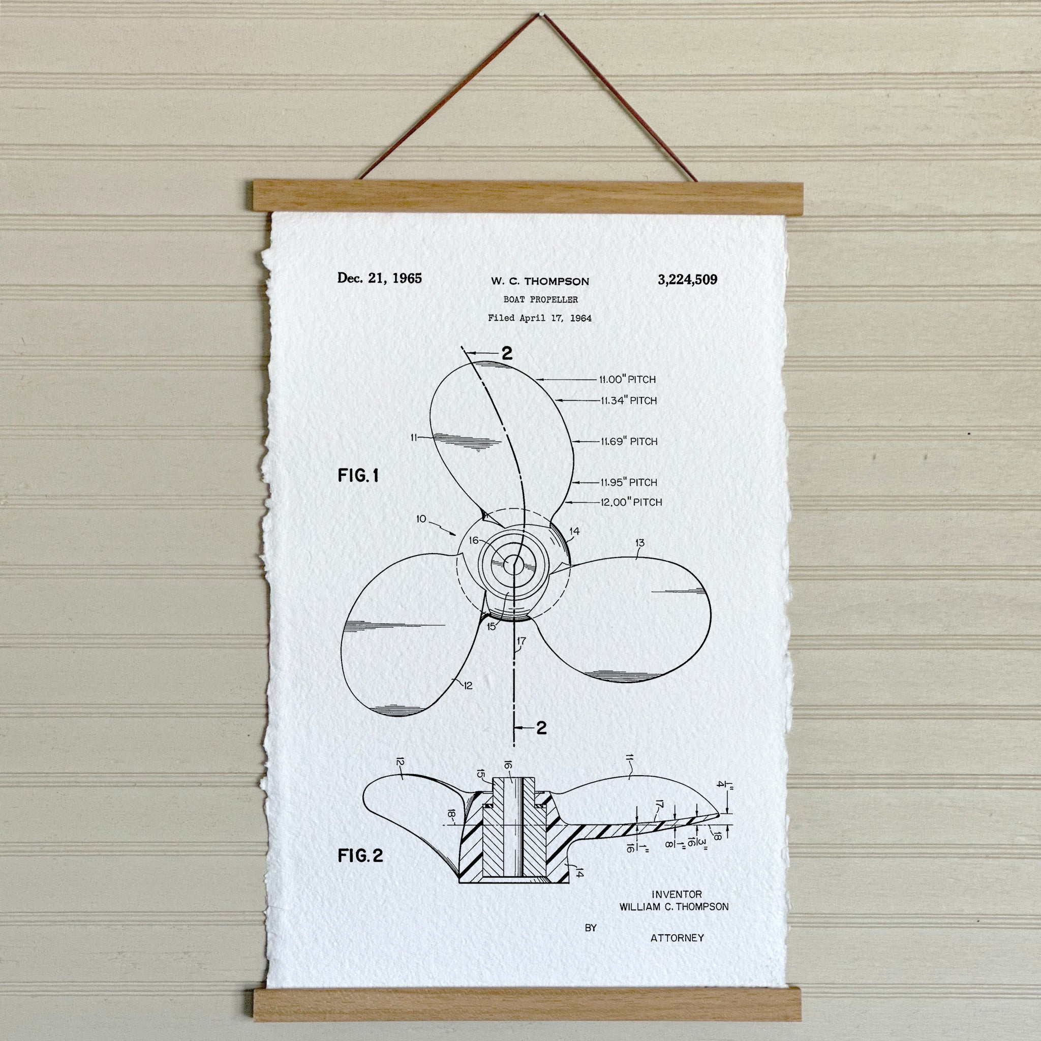 Blueprint Boat Propeller Handmade Paper Print – Graphically Speaking Design