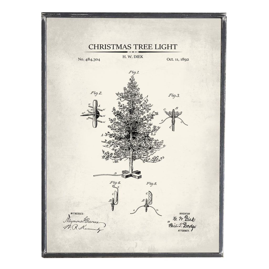 Christmas Tree Patent Blueprint \\ Vintage Style Framed Print ...