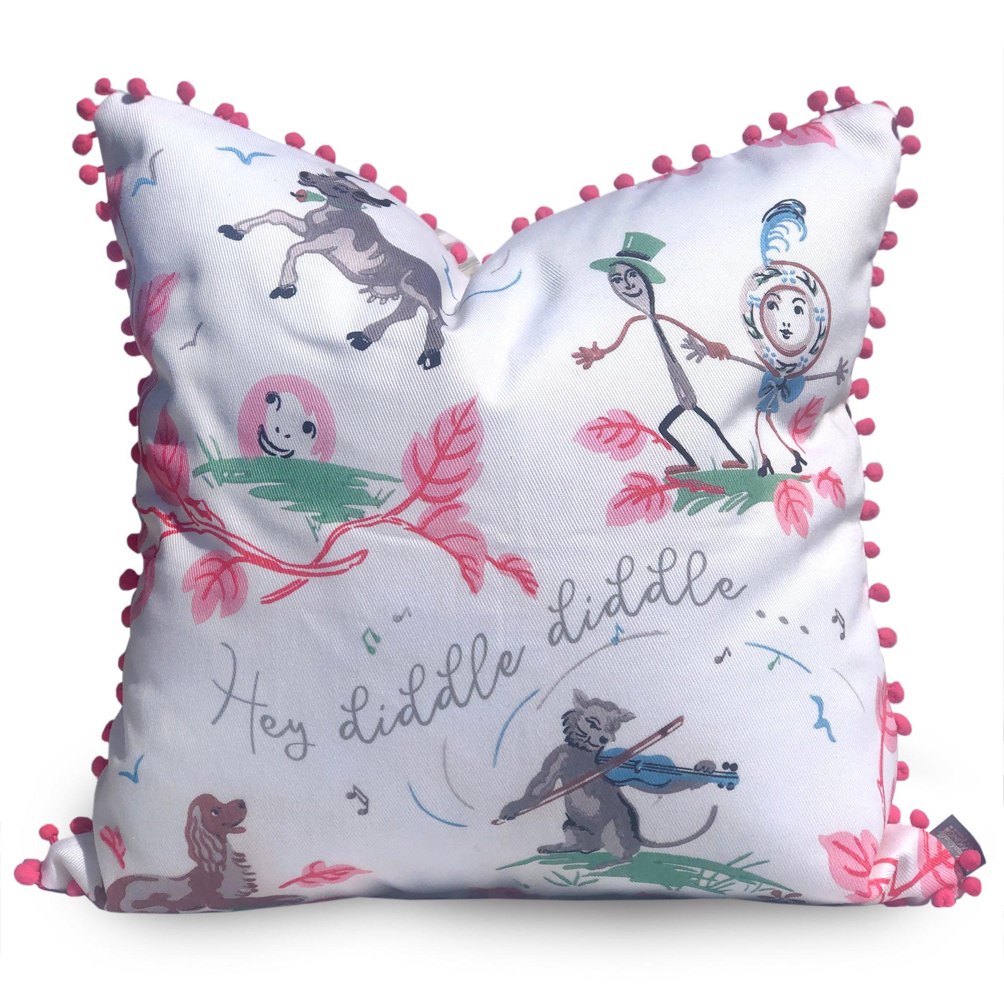 Nursery Rhyme Hey Diddle Diddle Vintage Style Pillow – Graphically Speaking Design