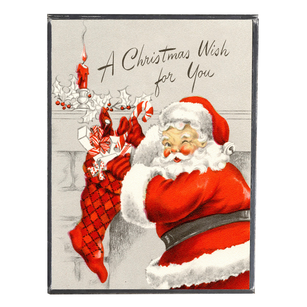 Christmas Wish \\ Vintage Santa \\ Vintage Style Framed Print – Graphically Speaking Design